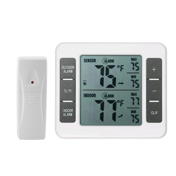 Wireless Digital Refrigerator Thermometer Audible Alarm Indoor Outdoor ... Wireless Digital Refrigerator Thermometer Audible Alarm Indoor Outdoor ...