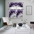 Abstracts Marble Kitchen Curtains Set for Windows, Purple White ...