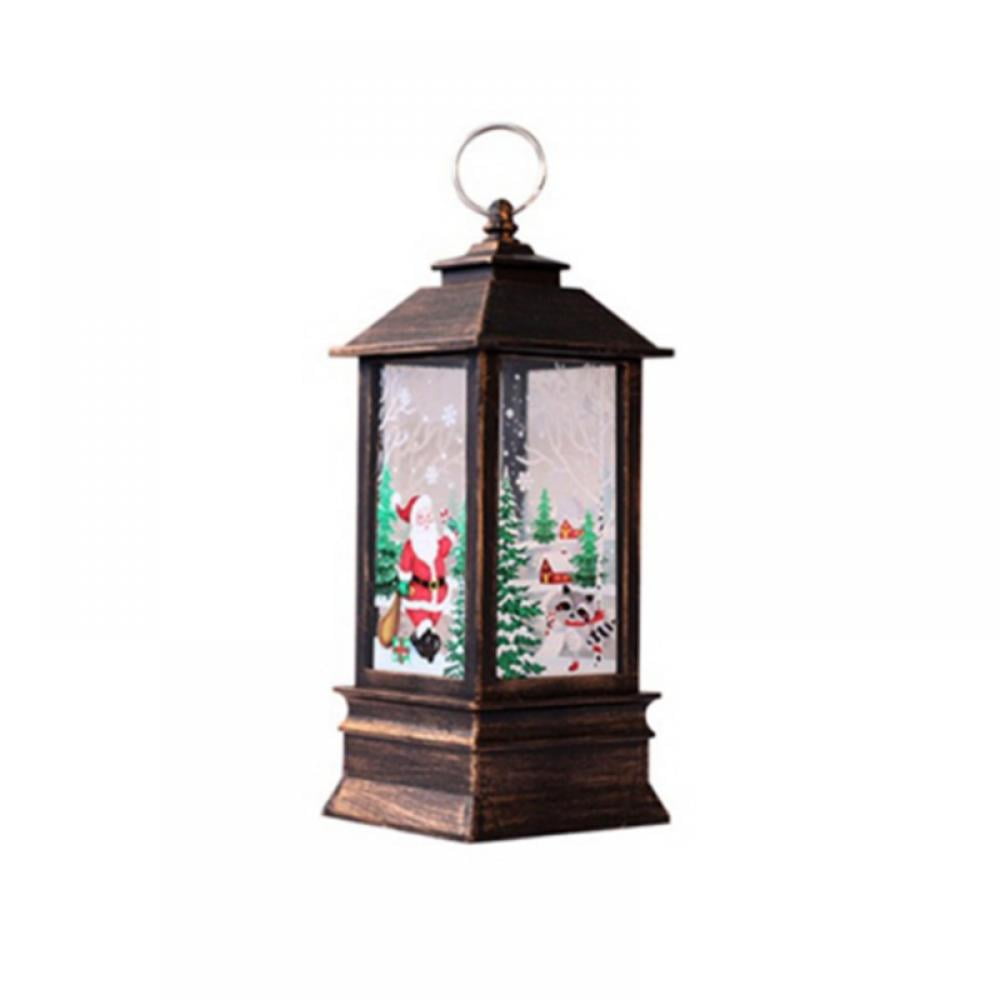 Christmas Snow Globe Lantern, Battery Operated Lighted Christmas Water ...