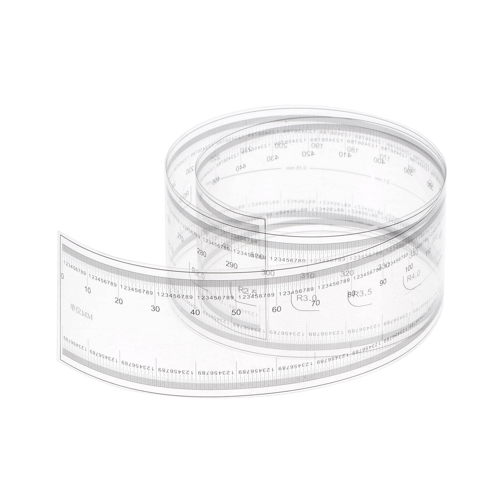 Uxcell Film Flexible Ruler 50cm 0.1mm Scale with R Angle & Width Lines ...