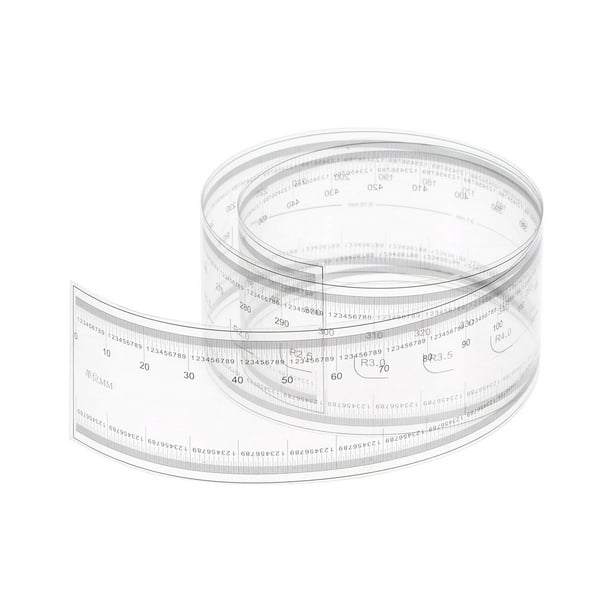 Uxcell Film Flexible Ruler 50cm 0.1mm Scale with R Angle & Width Lines ...