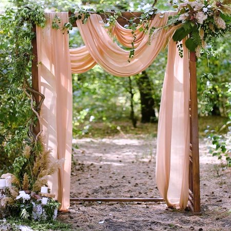 Wedding Arch Drapes Fabric 2 Panels 19FT Fabric Drapery Voile Wedding ...