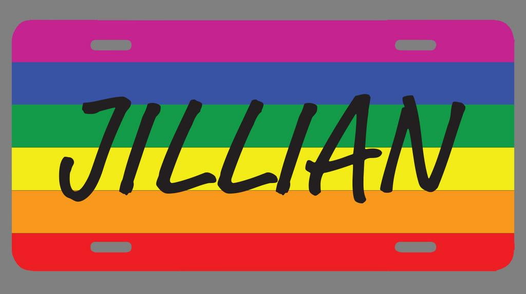 Jillian Name Pride Flag Style License Plate Tag Vanity Novelty Metal ...