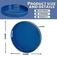 MAONAME 13" Blue Round Tray, Navy Serving Tray with Handles, Modern ...