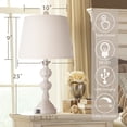Partphoner Rustic Bedside Table Lamp Set of 2, 3-Way Dimmable, 2 USB ...