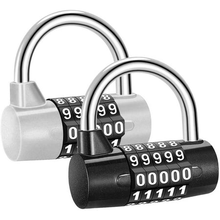 Padlock, Code Padlock, With 5 Digits Padlock, 2 Pieces Code Padlock ...