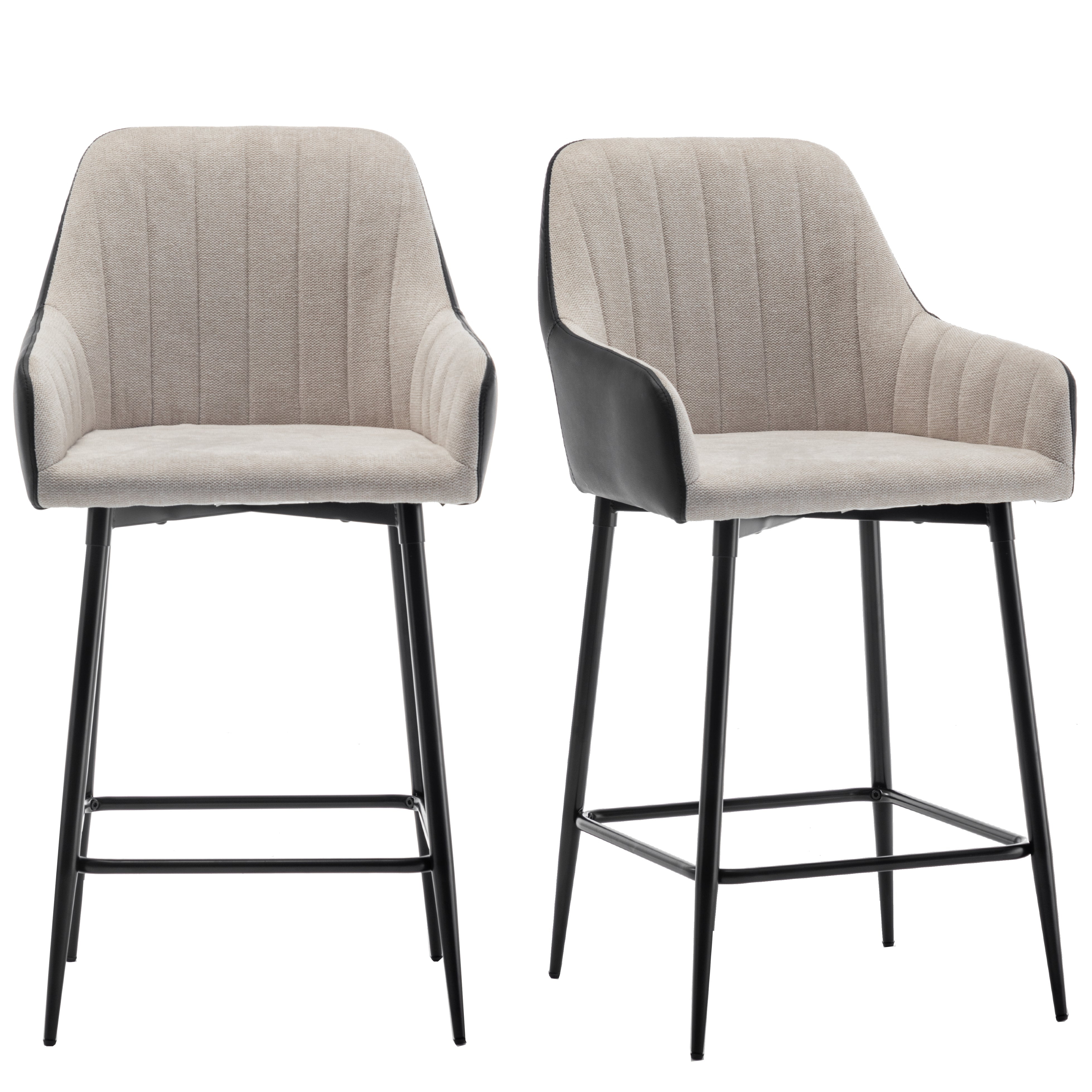 BTEXPERT Earth Tone Premium Upholstered Dining 24" High Back Stool Bar ...