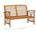 vidaXL Outdoor Patio Bench Wooden Garden Bench with Armrests Solid Wood ...