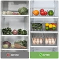 Loobuu Refrigerator Organizer Bins with Pull-out Drawer, Drawable Clear ...