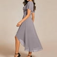 LWavelet Women's V-Neck Ruffle Sleeve Wrap High-Low Midi Dress for ...