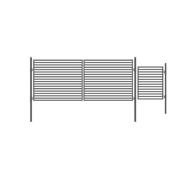 ALEKO Yard Garden Milan Style Steel 2 Fence Black Panels 8 x 5 ft each ...