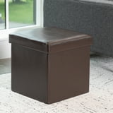 Mainstays Collapsible Storage Ottoman, Brown - Walmart.com