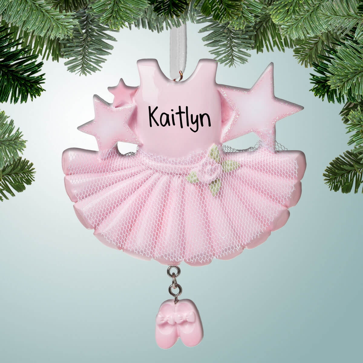 Personalized Pink Tutu with Stars Christmas Ornament - Ballet - School ...