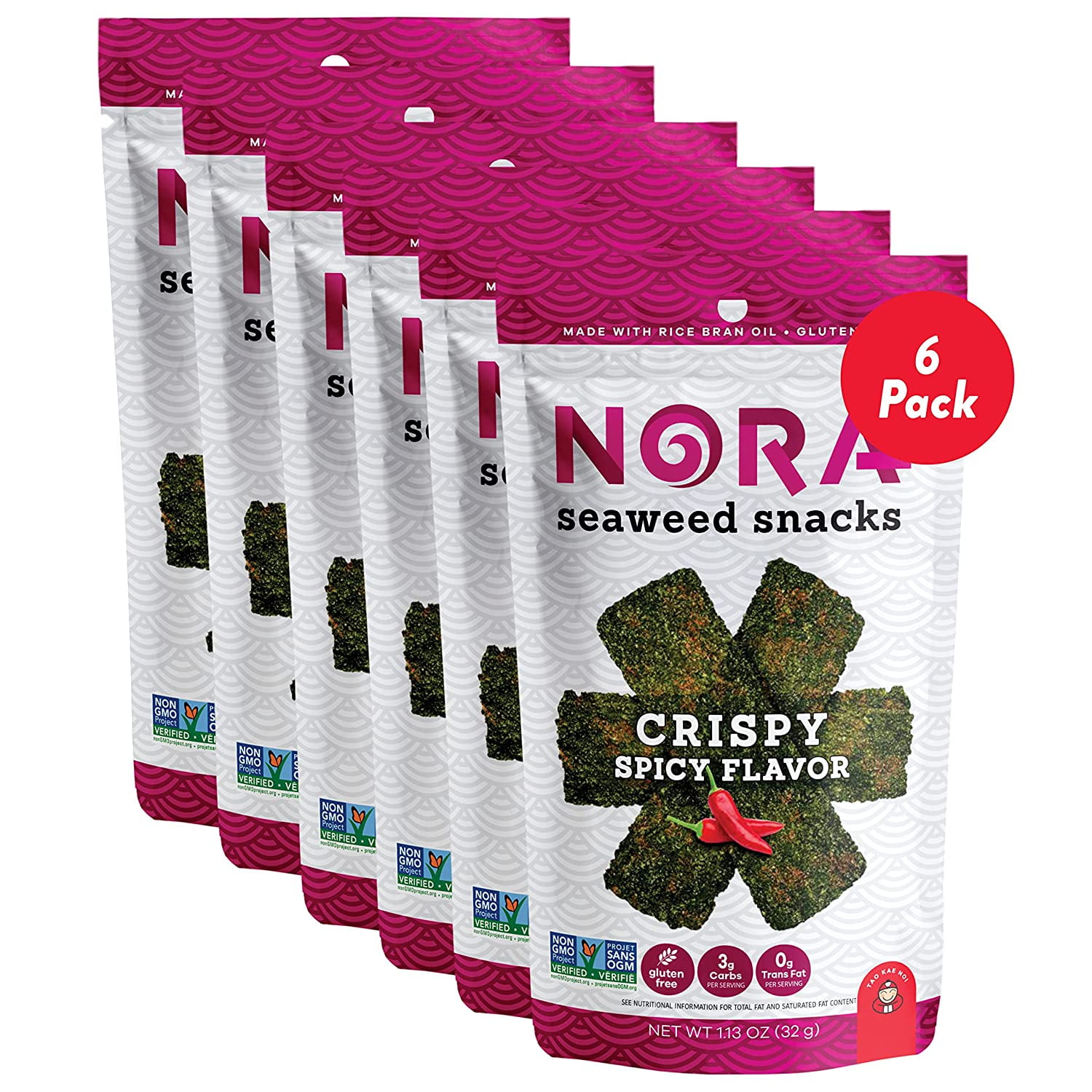 Crispy Spicy Seaweed Snacks by , Thick Nori Sheets Snack Strips, Low ...