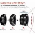 3 in 1 Universal Fish Eye Lens, Macro Clip Lens Wide-Angle Camera Lens ...