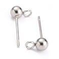 304 Stainless Steel Ball Post Stud Earring Findings with Loop and 316 ...