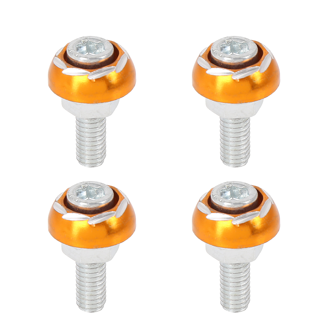 Bolt Screw Fastener 4pcs 6mm Metal Motorcycle License Plate Frame Gold ...