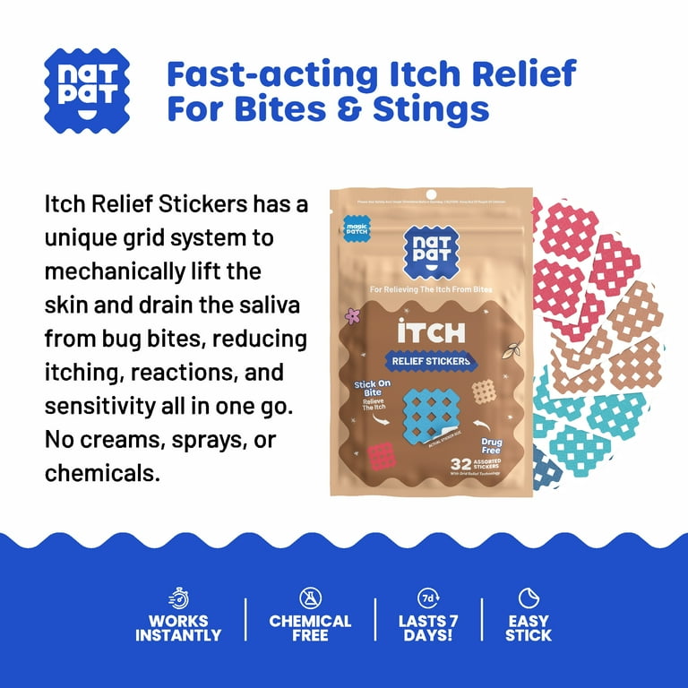 Mosquito Stickers 36-Count Itch Relief Patches For Bug Bites - Natural ...