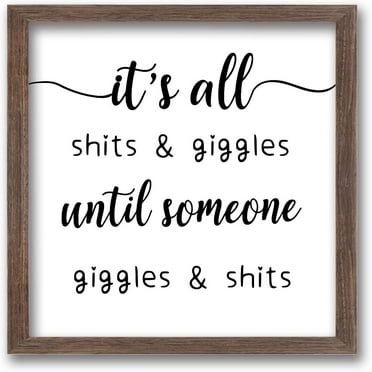 Etch & Ember Funny Bathroom Signs - Poop Jokes - Farmhouse Style Decor ...