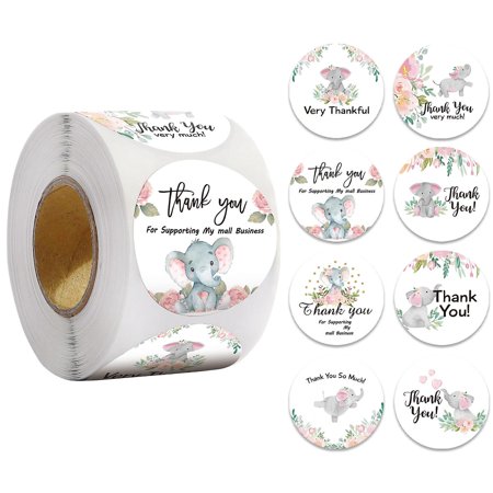 HEIBIN Thank You Label Stickers, 500 Pcs Thank You Label Stickers Round ...