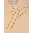 3mm Beaded Finger Chain In Goldtone Stainless Steel, Minimalist Floral ...