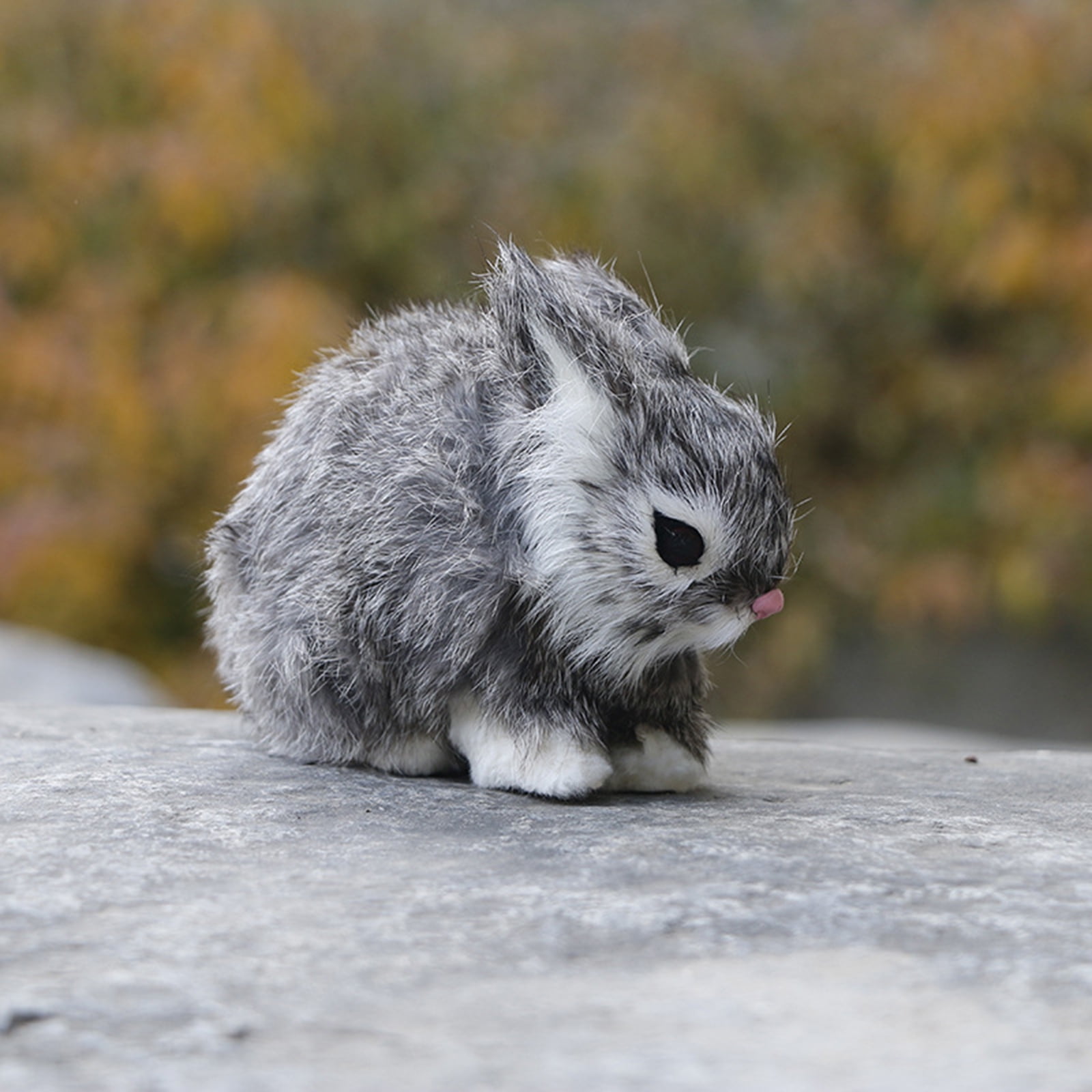 huntermoon Mini Rabbits Plush Realistic Animals Easter Bunny Model Toy ...