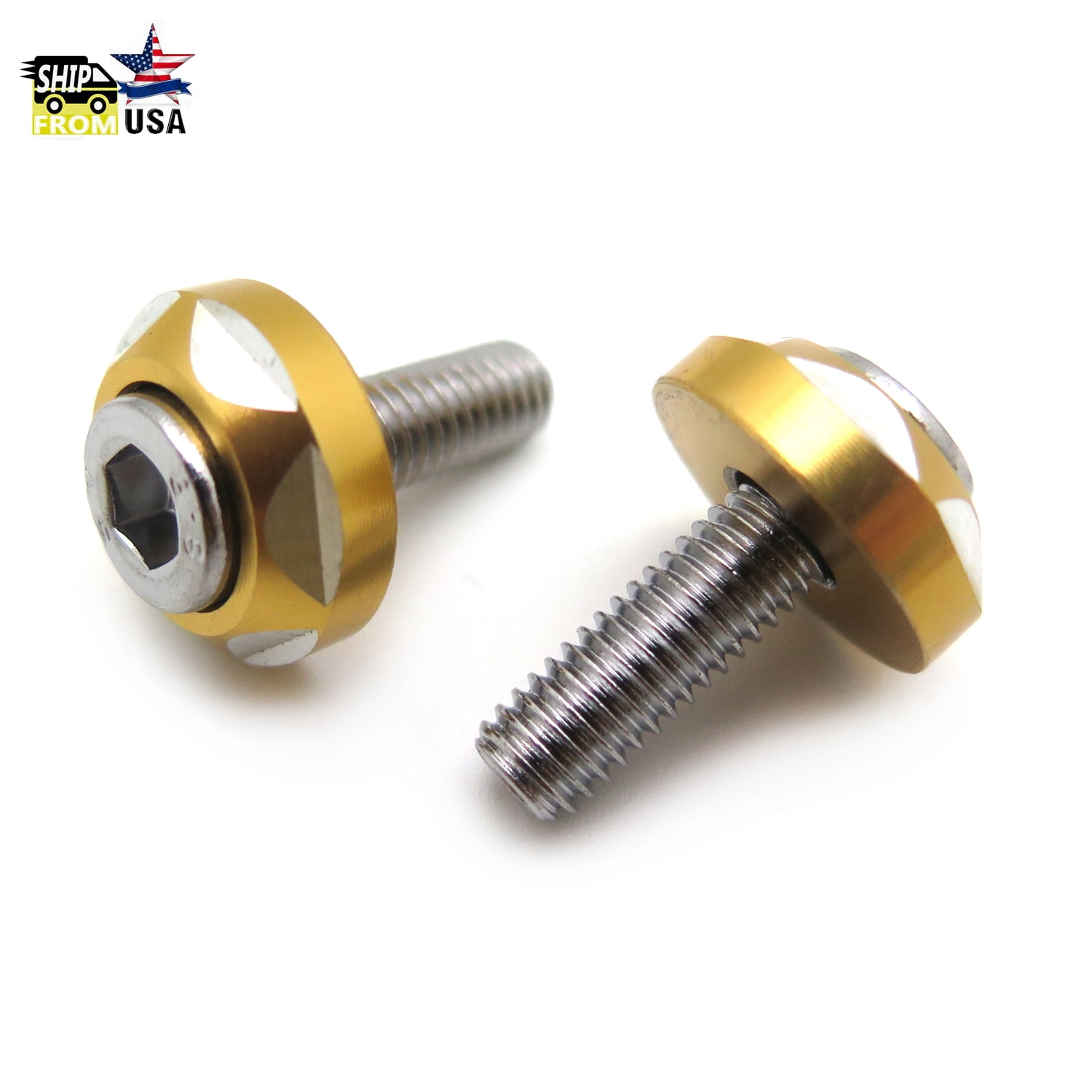 HTTMT- 2pcs 6mm Metal Motorcycle License Plate Frame Round Shape Hex ...