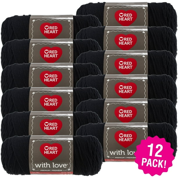 Red Heart With Love Yarn - Black, Multipack of 24 - Walmart.com