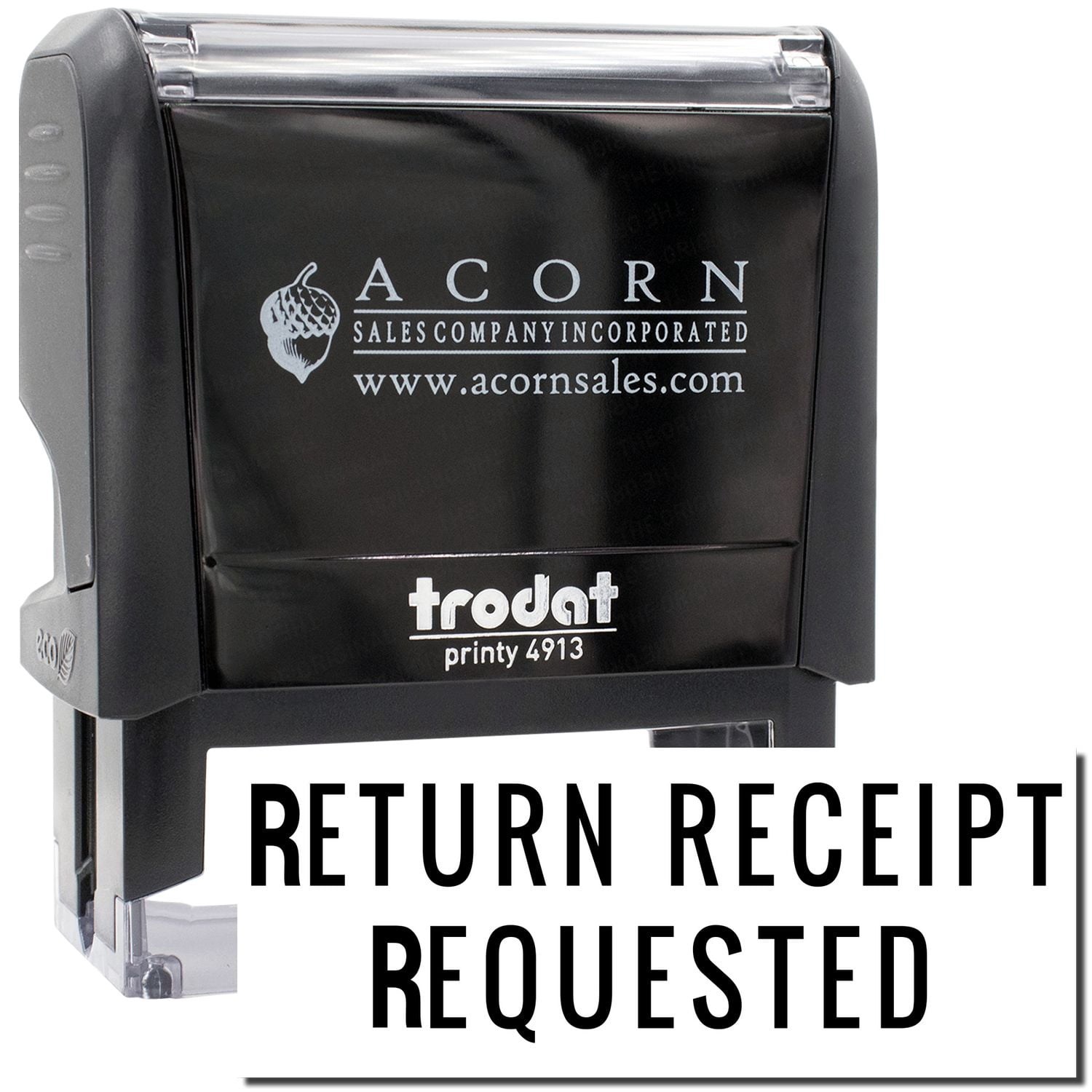 Large Self-Inking Narrow Font Return Receipt Requested Stamp, Trodat ...
