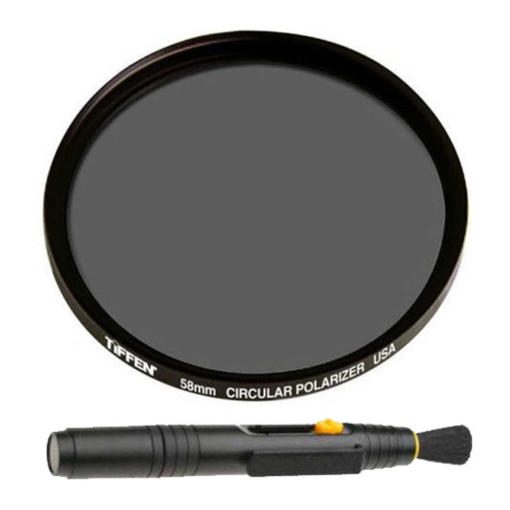 Tiffen 58mm Circular Polarizing Lens Filter and Lens Cleaning Brush ...