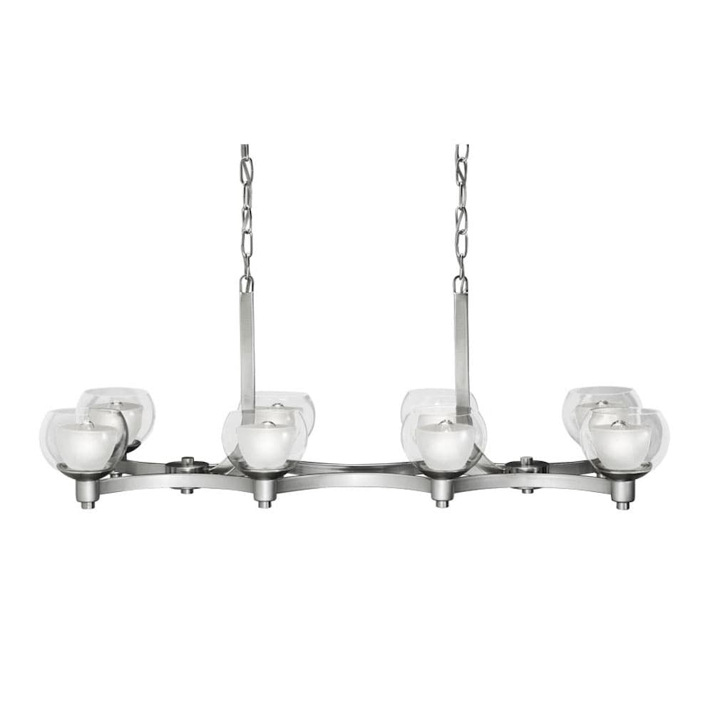 Aztec Lighting 8-light Brushed Nickel Halogen Linear Chandelier ...