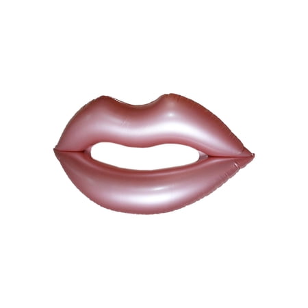 Small Inflatable Sequined Rose Gold Lips Floating Mouth Swimming Ring ...