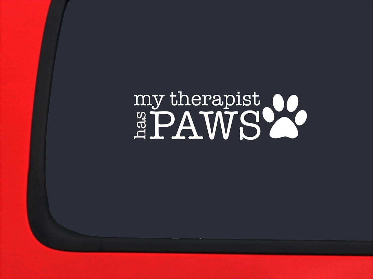 Car Sticker My Therapist Has Paws Funny Dog Animals Therapy Car Window ...