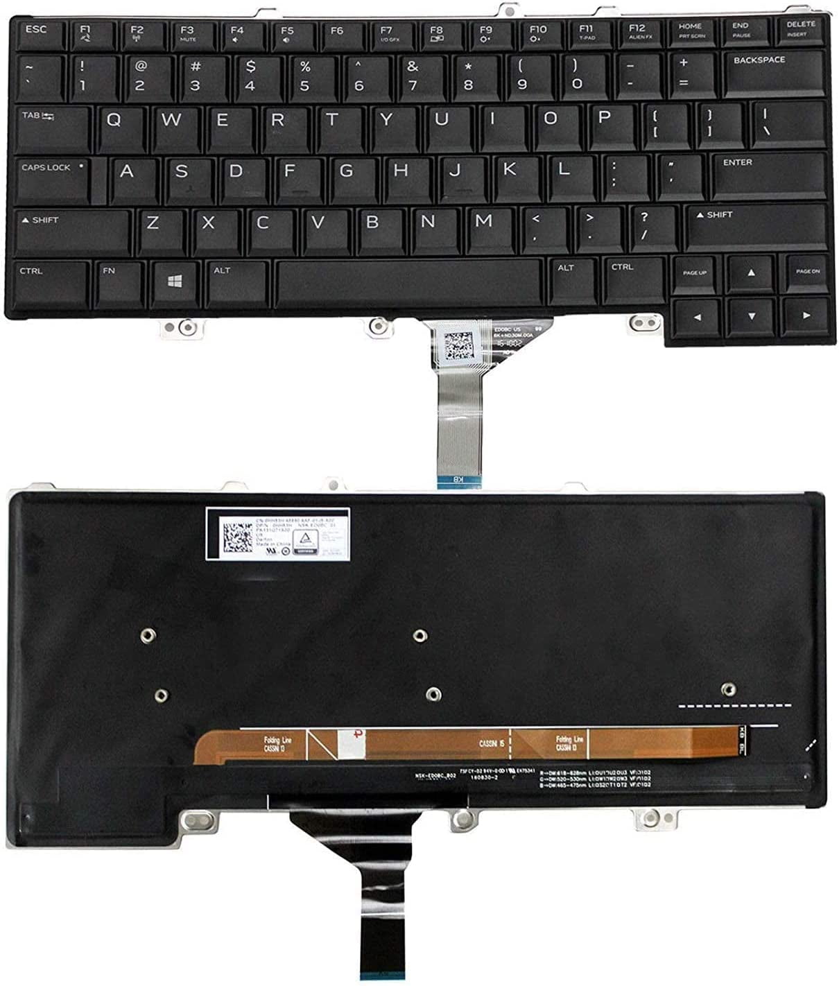 New US Black English Backlit Laptop Keyboard (Without palmrest) for ...