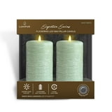 LumiPur Signature Natural Glow Flameless Wax Pillar 2 Pack LED Candle 3 ...