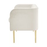 Marsha Velvet Bench Dainty Cream - Walmart.com