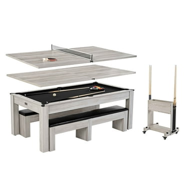 Hathaway Park Avenue 7-Foot Pool Table Tennis Combination with Dining ...