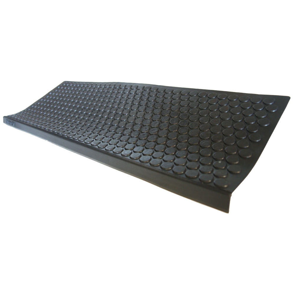Rubber Cal Coin Grip Non Slip Rubber Tread Stair Mats 6 Pack Black