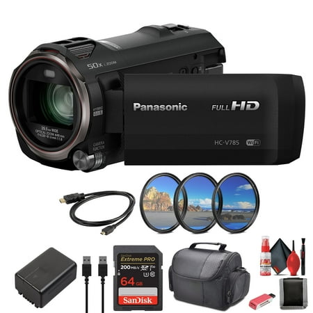 Panasonic HC-V785K Full HD Camcorder Bundle For Filming Including 64 GB ...