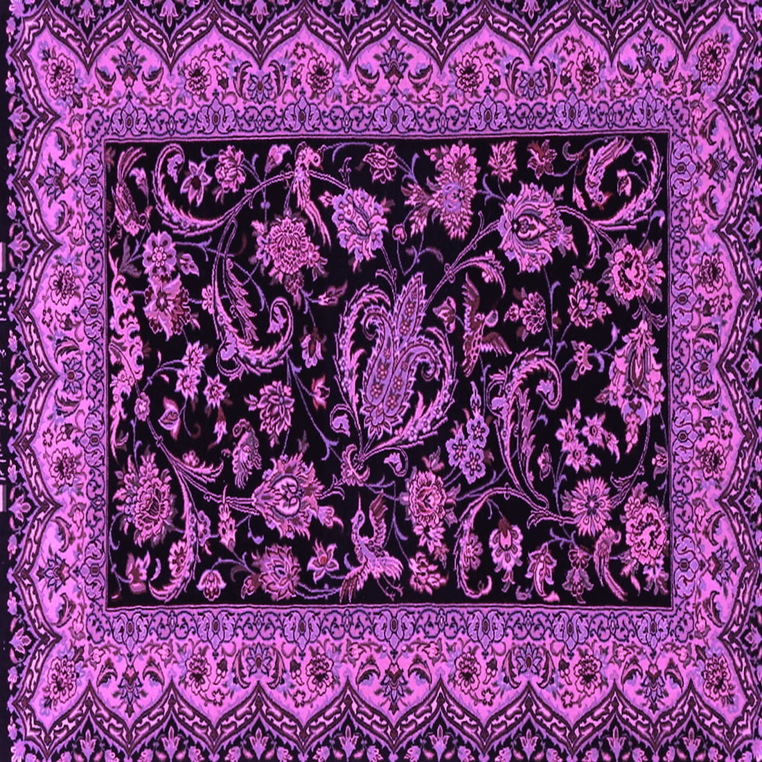 Ahgly Company Indoor Square Persian Purple Traditional Area Rugs, 5 ...