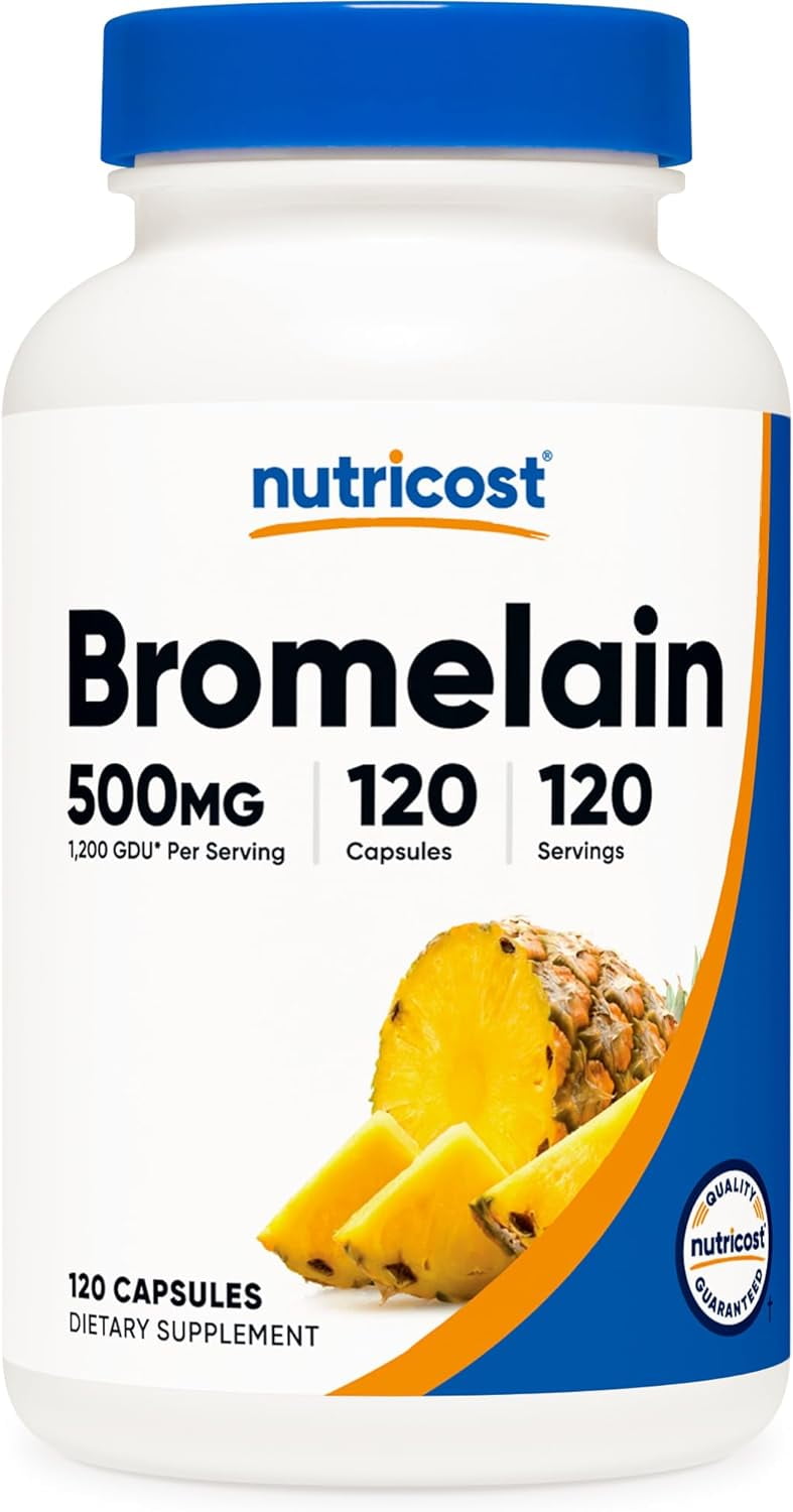 Nutricost Bromelain | 500 Mg 1,200 GDU* Per Serving | 120 Capsules | 120 Servings Nutricost ...