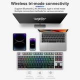 RECCAZR TK18 Wireless Gasket Mechanical Keyboard, 87 Keys Compact TKL 3 ...