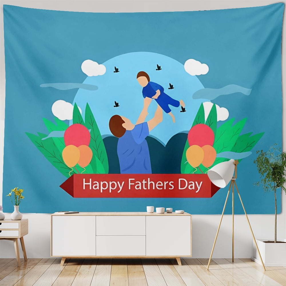 Kingque Happy Fathers Day Party Backdrops Fabric I Love Dad Background