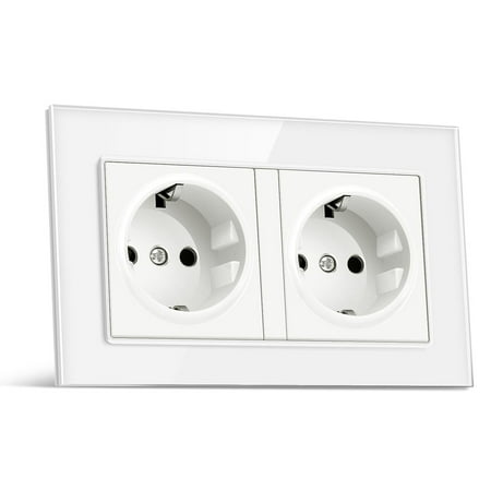 Eu Plug Wall Power Outlets Two-slot Sockets 230v 16a Crystal Glass ...