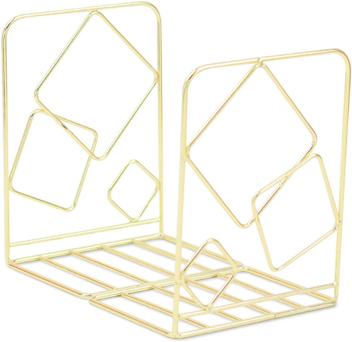 Metal Bookends, 2 Pack Geometric Bookends,Bookends for Bookshelf ...