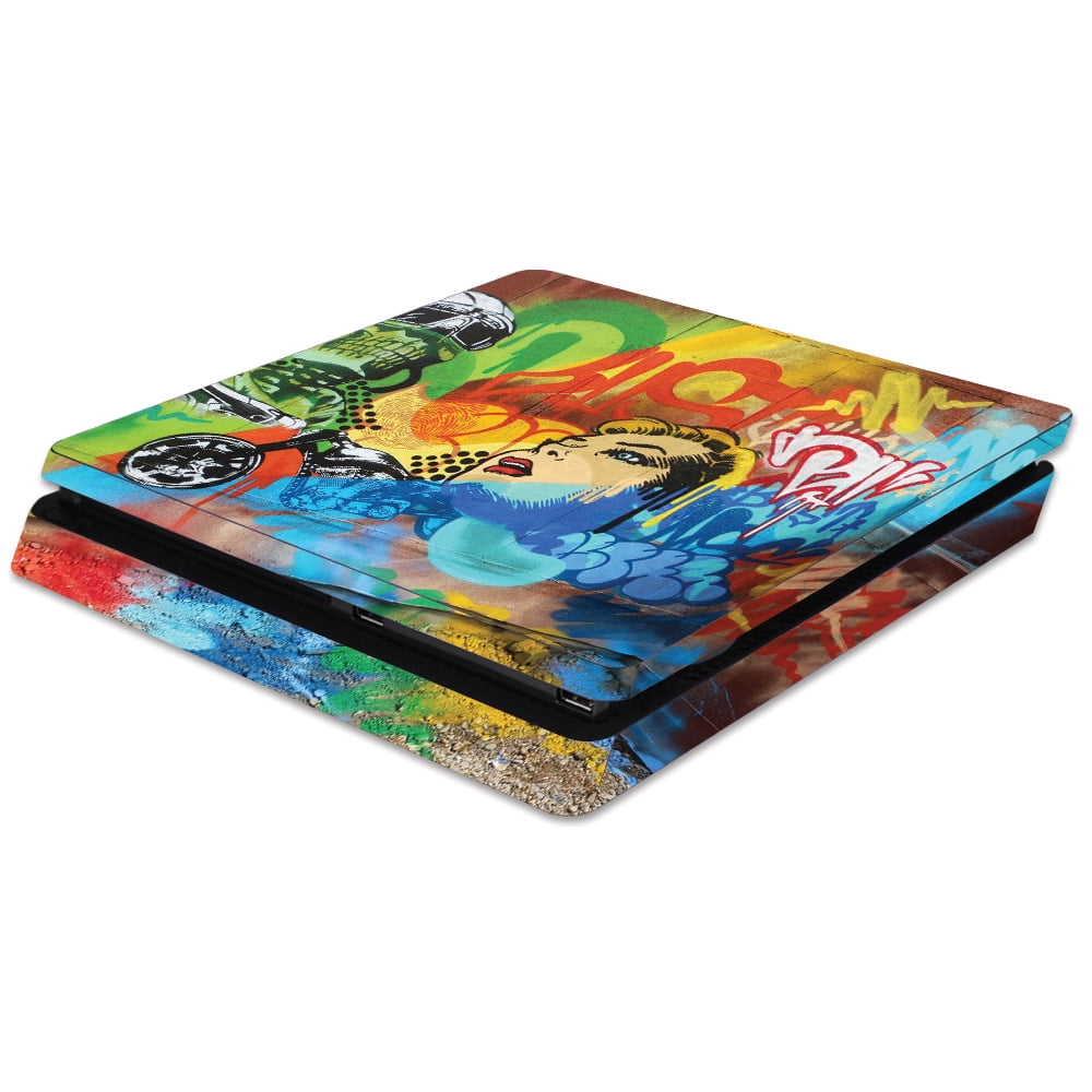 Skin Decal Wrap Compatible With Sony PS4 Slim Console Skeleton Takeover ...