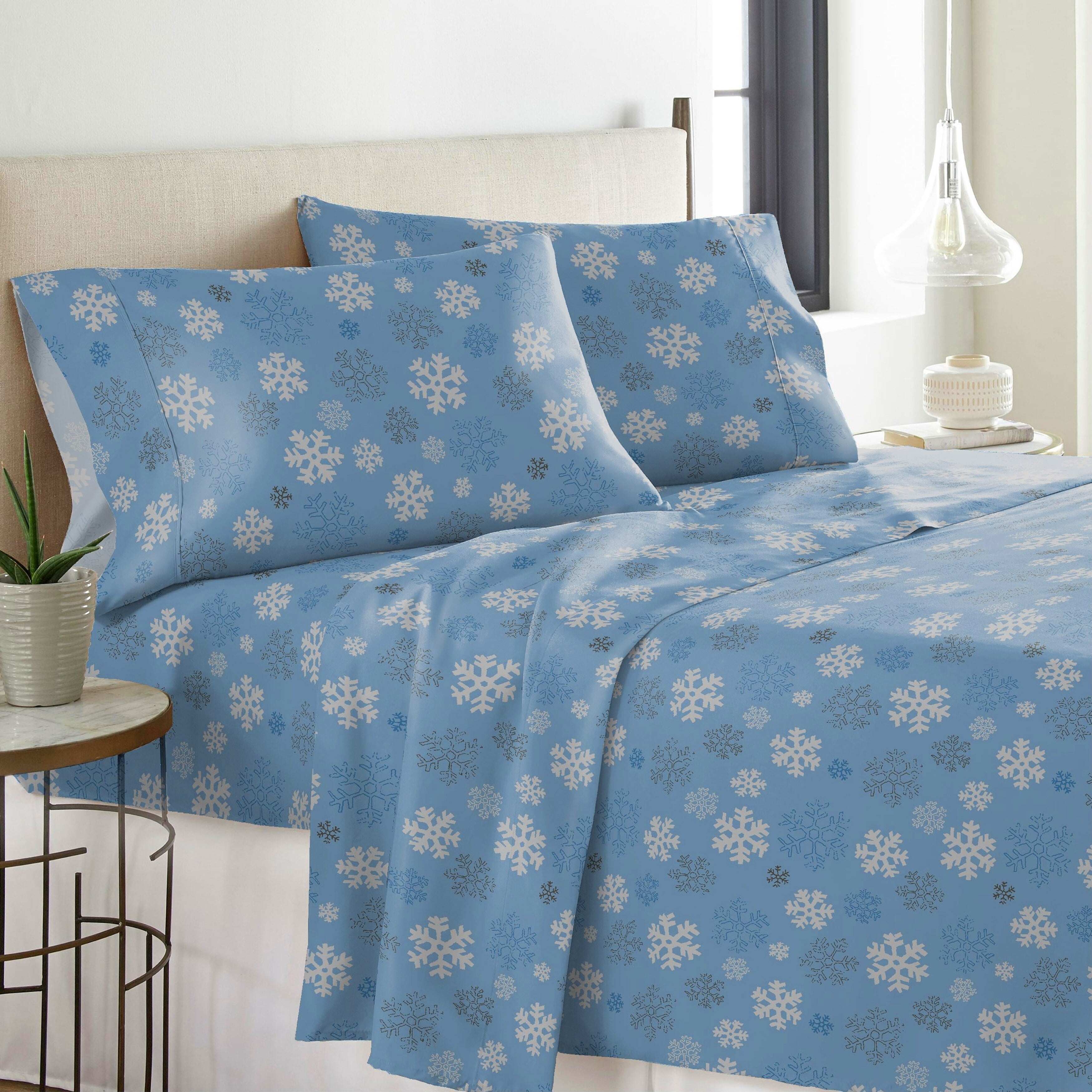 Pointehaven Solid Or Print Cotton Heavyweight Flannel Bed Sheet Set