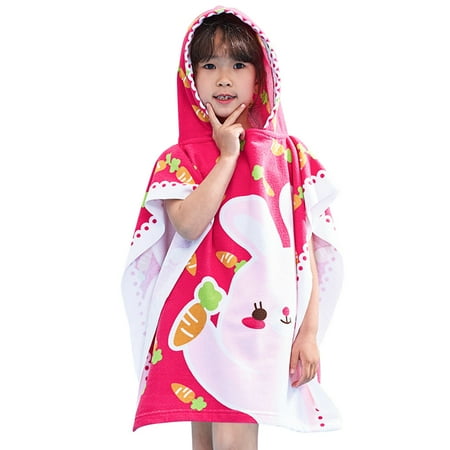 Children Bath Cloak Cartoon Kids Shower Hooded Towel Bathing Poncho ...