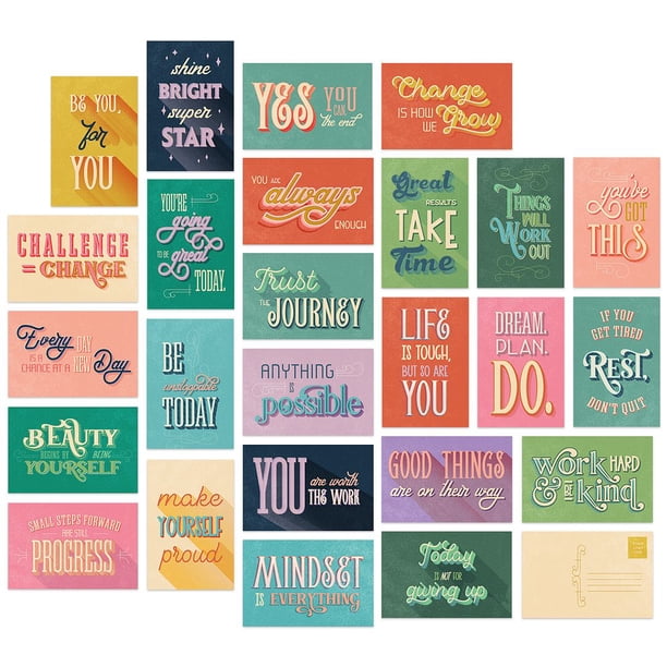 Vintage Motivational Postcards / Set Of 25 Full Color Post Cards / 4