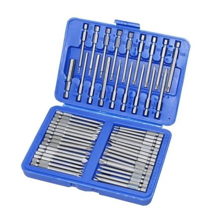 VVIED 50 Pcs Extra Long Bit Set Torx Star Hex Pozi Phillips Slotted ...